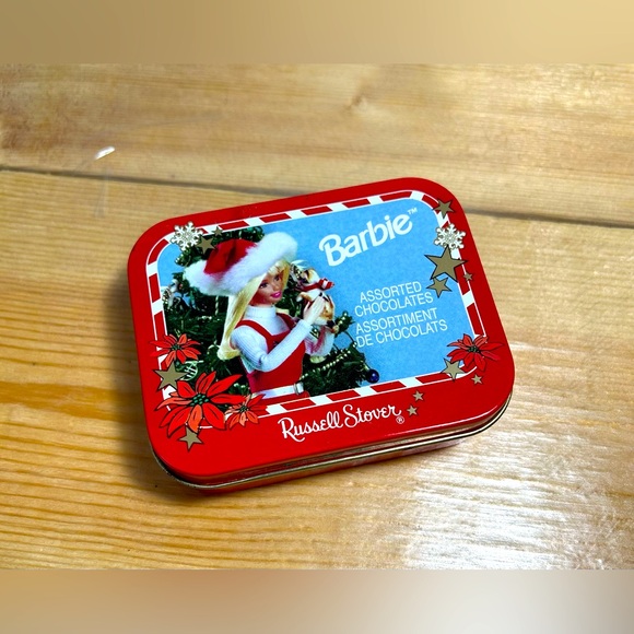 Barbie | Toys | Barbie Russell Stover Christmas Holiday Tin Canister ...